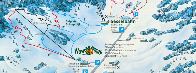 Plan des Pistes et Sentiers de randonnées de Puchberg am Schneeberg ...